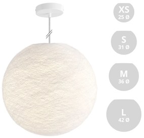 creative cables Závěsná lampa se stínidlem koule z PE vlákna, polyester Barva: Bílá, Průměr: L - Ø 42 Cm