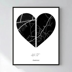 Personalizovaný magický fotoobraz v rámu - 40x50 - Dvě místa, jedno srdce