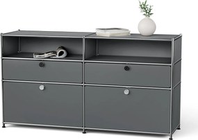 Tchibo - Kovová odkládací skříňka »Cn3« se 2 výklopnými dvířky - barva: chrom