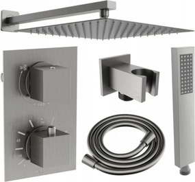 Mexen Cube DR02 podomítkový sprchový set s dešťovou sprchou 30x30 cm (6v1), grafitová, 77502DR0230-66
