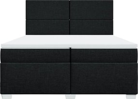 Box spring postel s matrací černá 200x200 cm textil 3292890