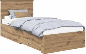 Rám postele s čelo Dub artisan 90 x 200 cm Kompozitní dřevo 3410948