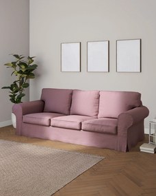 Potah na pohovku IKEA Ektorp 3-místná, rozkládací STARÝ MODEL PIXBO barva růžová látka pletený vzor