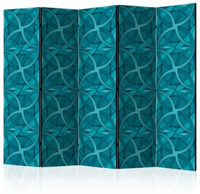 Paraván Geometric Turquoise Dekorhome 135x172 cm (3-dílný)