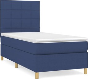 Box spring postel s matrací modrá 90x190 cm textil 3142303