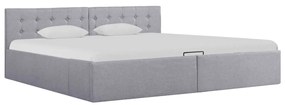 Rám postele Bend - s úložným prostorem - světle šedý textil | 180x200 cm