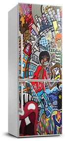 Wallmuralia Samolepící nálepka na ledničku Hudební koláž 60x180 cm