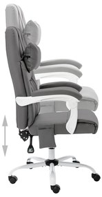 vidaXL Masážní kancelářská židle šedá umělá kůže