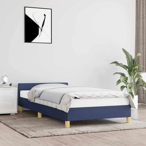 Rám postele s čelem bez matrace modrý 100x200 cm textil 347397