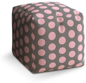 Sablio Taburet Cube Velké růžové puntíky: 40x40x40 cm