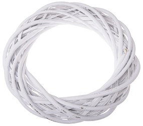 Proutěný věnec Elemetary bílá, pr. 30 cm