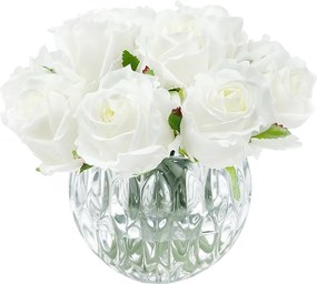 Côte Noire Luxury Round Bouquet kytice 13 parfémovaných růží Ivory White
