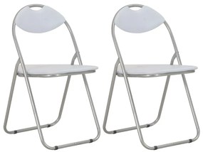 Skládací jídelní židle 2 ks bílé umělá kůže - Default Title