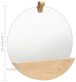 Nástěnné zrcadlo masivní borovice 35 cm - Default Title