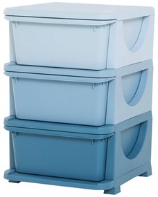 Dětská zásuvková skříňka (organizér) s úložnými boxy na hračky, modrá 37 x 37 x 56,5 cm 311-023BU