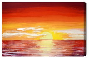 Obraz Červený Západ Slunce Na Moři Nedostatek Nedostatek Plátno Canvas 100x70