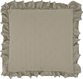 Taupe povlak na polštář s volánkovým okrajem Aix Soft – 50*50 cm