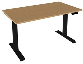 NOBL Dynamic + Elektr. nastavitelný polohovací stůl 140x80 s pamětí Dynamic + Dekor stolové desky: buk, Barva podnože: černá