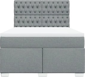Box spring postel s matrací světle šedá 140 x 190 cm textil 3290490