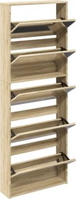 Botník pětipatrový zrcadlo dub 63 x 17 x 169,5 cm 273937