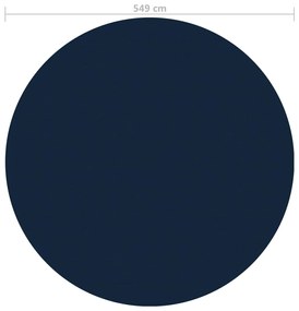 vidaXL Plovoucí PE solární plachta na bazén 549 cm černo-modrá