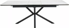Rozkládací jídelní stůl Logan 160/200 cm keramika bílý mramor/černý