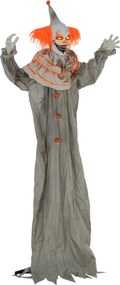 HOMCOM Halloween dekorace Klaun, ohebné paže, aktivováno dotykem/zvukem, svítící oči