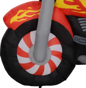 Weihnachtsmann auf Motorrad, Gartendeko, LEDs, aufblasbar, wetterfest, 180 x 95 x 170 cm