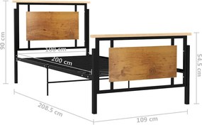 Rám postele kov 100 x 200 cm 324870
