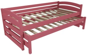 Vomaks Dětská postel s výsuvnou přistýlkou DPV 012 Rozměr: 90 x 180 cm, Barva: barva růžová