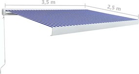 vidaXL Kazetová markýza na ruční ovládání 350 cm [3052671] Barva: Krémová (bílý rám)