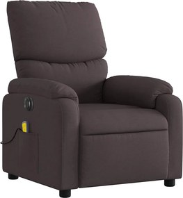 Elektrické masážní polohovací křeslo tmavě hnědé textil 3204817