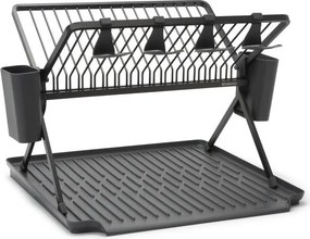 Tmavě zelený kovový dvoupatrový odkapávač 42x51 cm – Brabantia