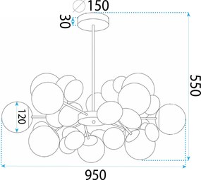 Toolight Toolight, stropní svítidlo 12xE27 APP1565-12, zlatá lesklá, OSW-06327