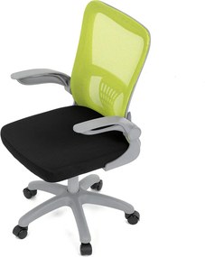 Dětská židle na kolečkách GERY | 59 cm | výškově nastavitelná | na tvrdé podlahy | s odklápěcími područkami | zelená/šedá/černá