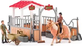 FAUNICA Herní sada Malá stáj / 2 figurky s koněm / plast / od 3 let