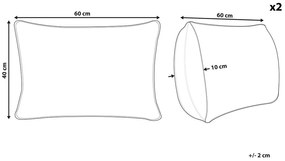 Sada 2 vyšívaných bavlněných polštářů s geometrickým vzorem 40 x 60 cm vícebarevné MAJRA Beliani