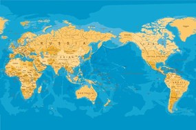 Samolepící tapeta mapa světa v zajímavém provedení - 225x150 cm