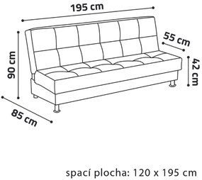 Pohovka ENDURO XI | 195 cm | rozkládací + úložný prostor | VÝBĚR TKANIN