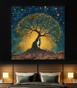 Obraz na plátně - Strom života a dívka Sunrael FeelHappy.cz Velikost obrazu: 60 x 60 cm