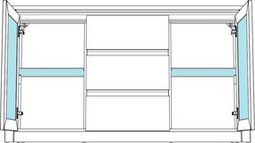 Obývací stěna s komodou MONTANA d | 6 dílů | 280 cm + 140 cm + 120x60 cm | lefkas
