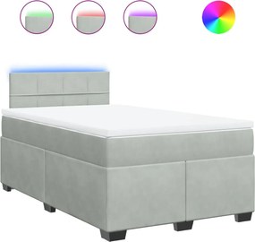 Box spring postel s matrací světle šedá 120 x 200 cm samet 3288582