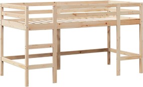 Patrová postel s žebříkem a střechou 80 x 200 cm borovice 3282072