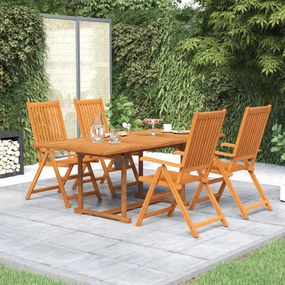 5dílný zahradní jídelní set masivní akáciové dřevo 150-200 cm 3079637