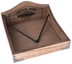 Dřevěný box na ubrousky VINTAGE HOME, 21 x 11 x 21 cm