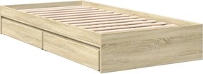Rám postele se zásuvkami dub sonoma 75x190 cm kompozitní dřevo 3280715