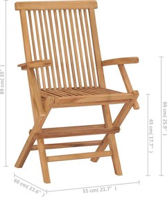 Skládací židle 8 ks, masivní teakové dřevo 3072888