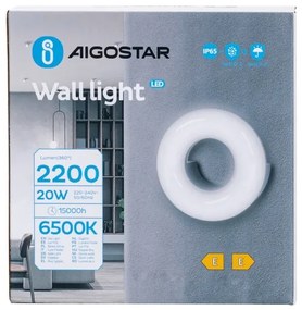 Aigostar - LED Venkovní nástěnné svítidlo LED/20W/230V 6500K IP65 černá