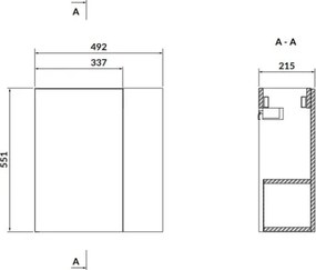 Cersanit Larga, umyvadlová skříňka 50cm, šedá, S932-066-DSM