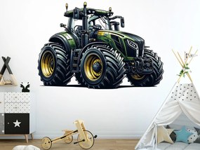 Zelený traktor samolepka na zeď arch 75 x 51 cm